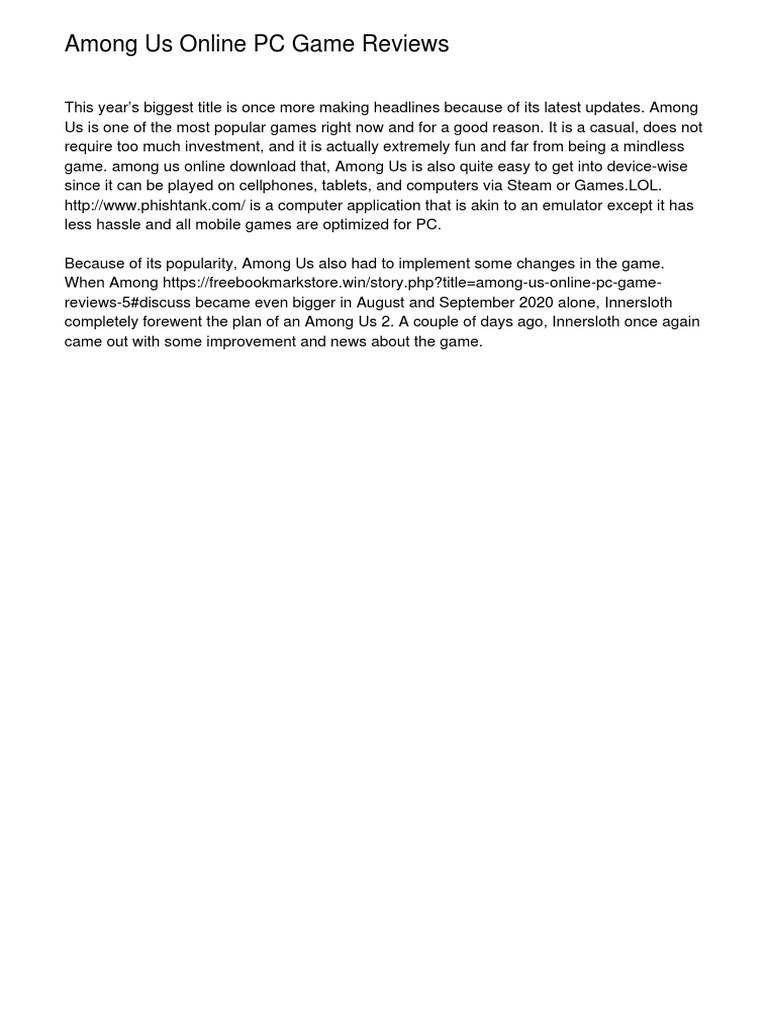 Among Us Online PC Game Reviewszvrhu PDF | PDF