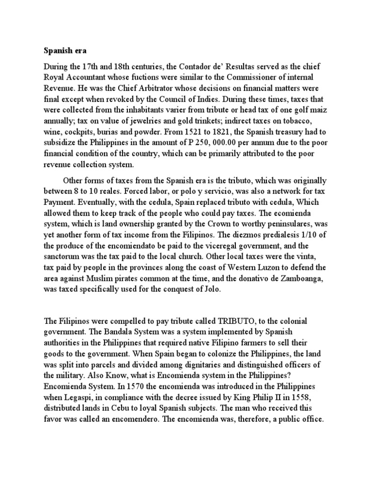 Taxation Spanish Era | PDF | Spanish Empire | Philippines
