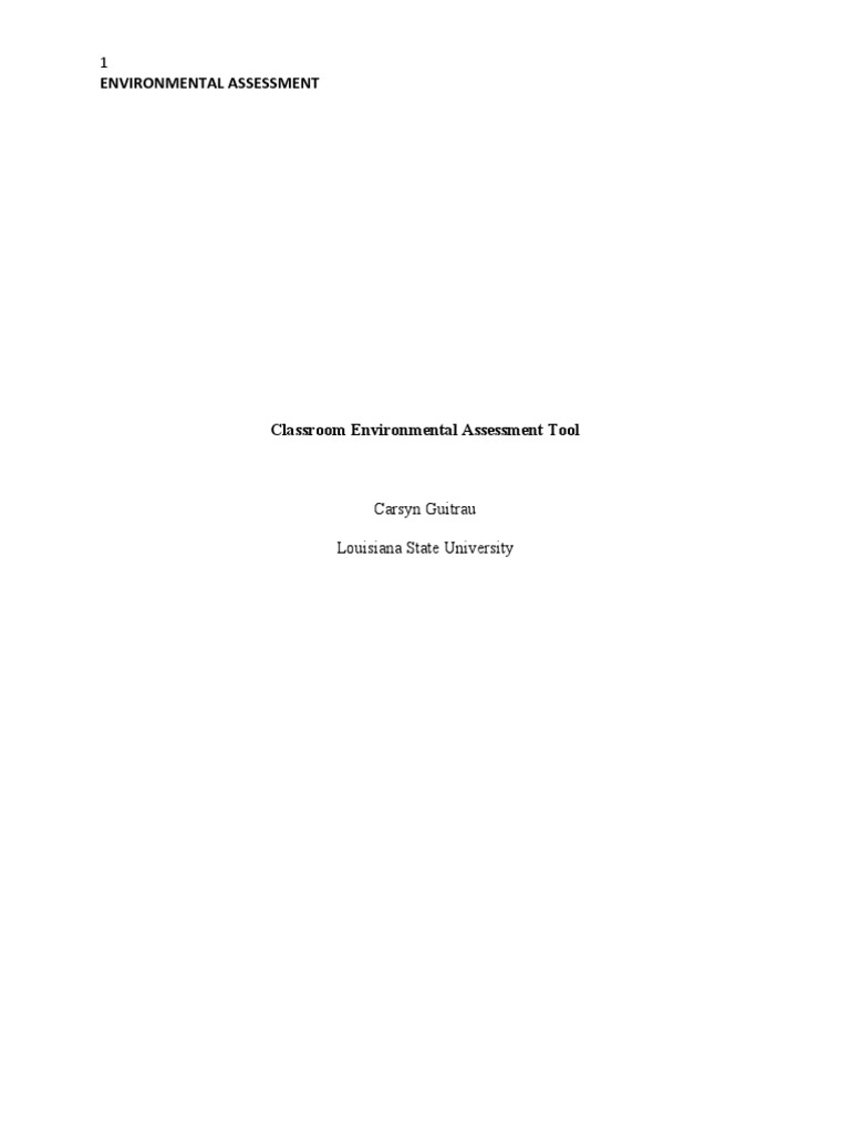 Environmental Assessment | PDF | Educational Assessment | Classroom
