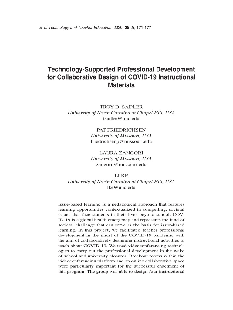 Sadler Et Al PDF | PDF | Teachers | Curriculum