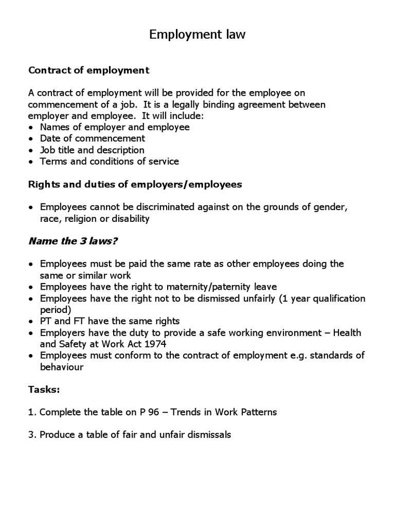 Basic rights and responsibilities of employees and employers pdf