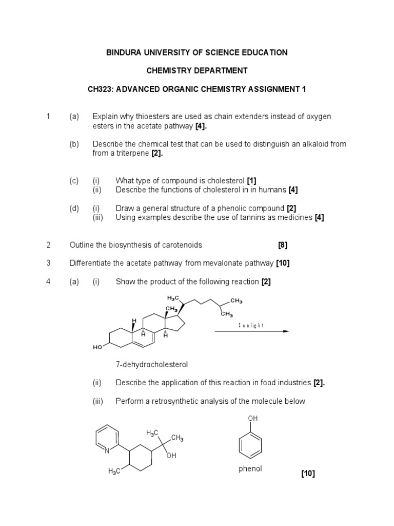 Advanced Organic Chemistry Ass 1 | PDF