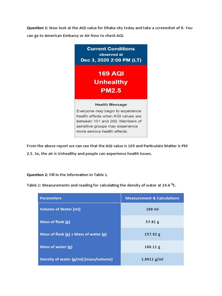 Env Assignment 3 | PDF | Sea Level | Density