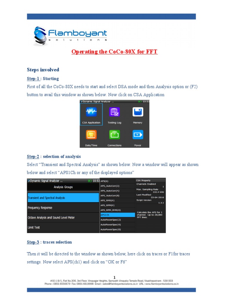 Operating The Coco-80X For FFT: Steps Involved | PDF | Computers