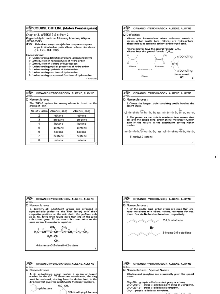 COURSE OUTLINE (Materi Pembelajaran) : Organic Hydrocarbon: Alkanes ...