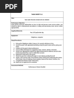 Lesson # 10 Taking Process of Room Service Orders | PDF | Menu ...