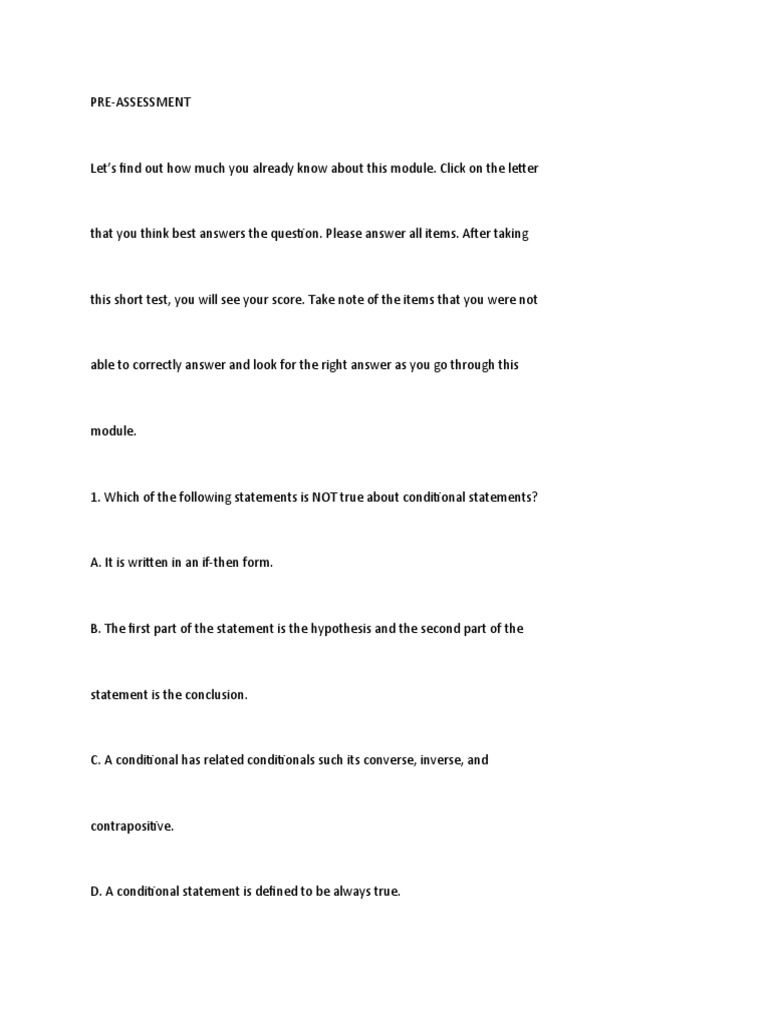 PRE-ASSESSMENT-WPS Office | PDF