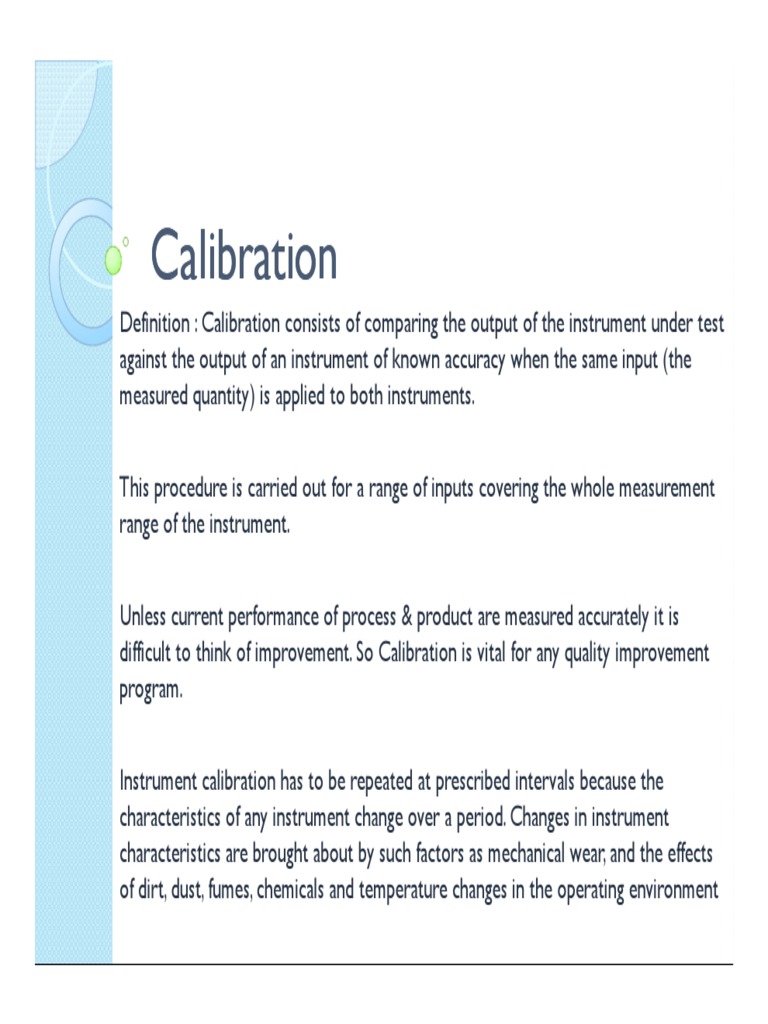 Calibration Calibration | PDF