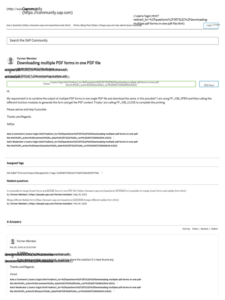 Downloading Multiple PDF Forms in One PDF File - SAP Q&A | PDF | Tag ...