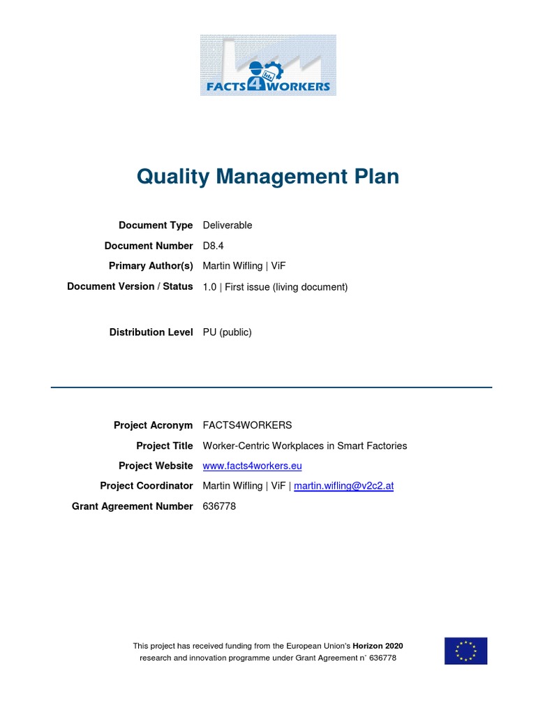 Simple Quality Management Plan Example | PDF | Risk Management ...
