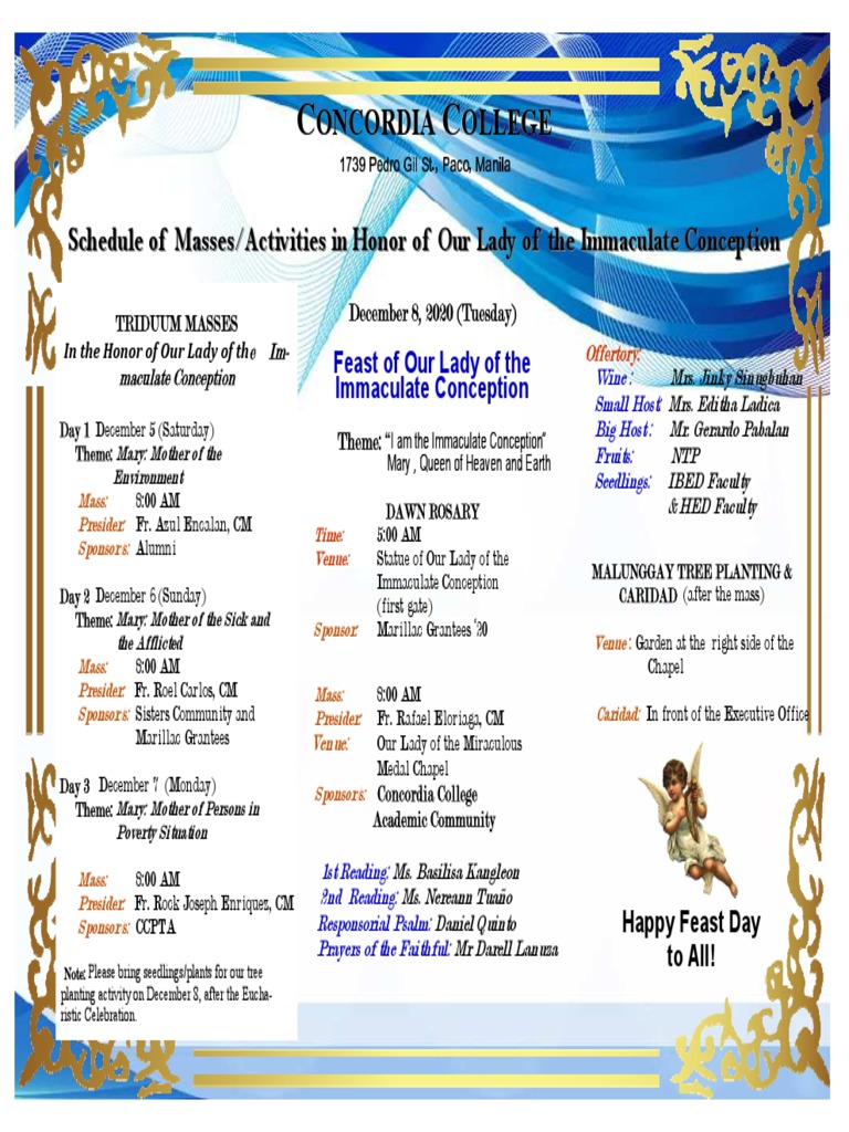 Feast of The Immaculate Conception PDF | PDF | Mary, Mother Of Jesus ...