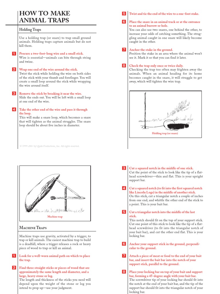 How To Make Animal Traps PDF | PDF | Trapping | Nature