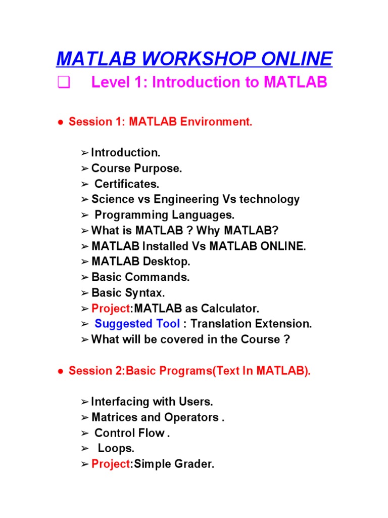 Matlab Workshop Online | PDF | Matlab | Graphical User Interfaces