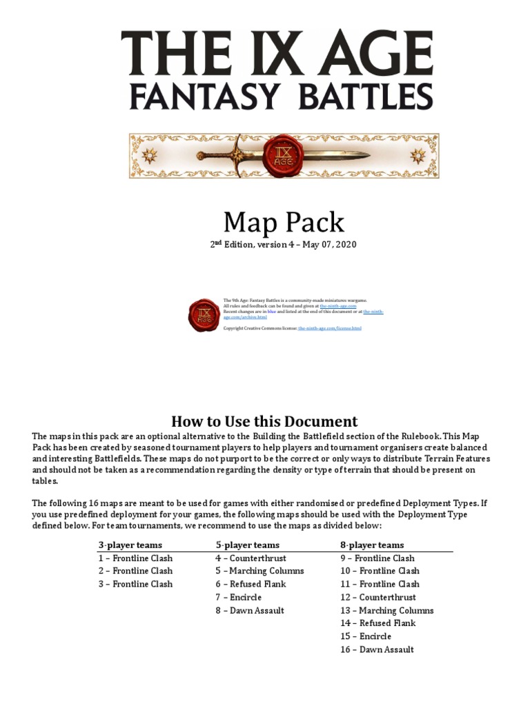 T9A-FB Map Pack 4 EN PDF | PDF | Wargames | Gaming
