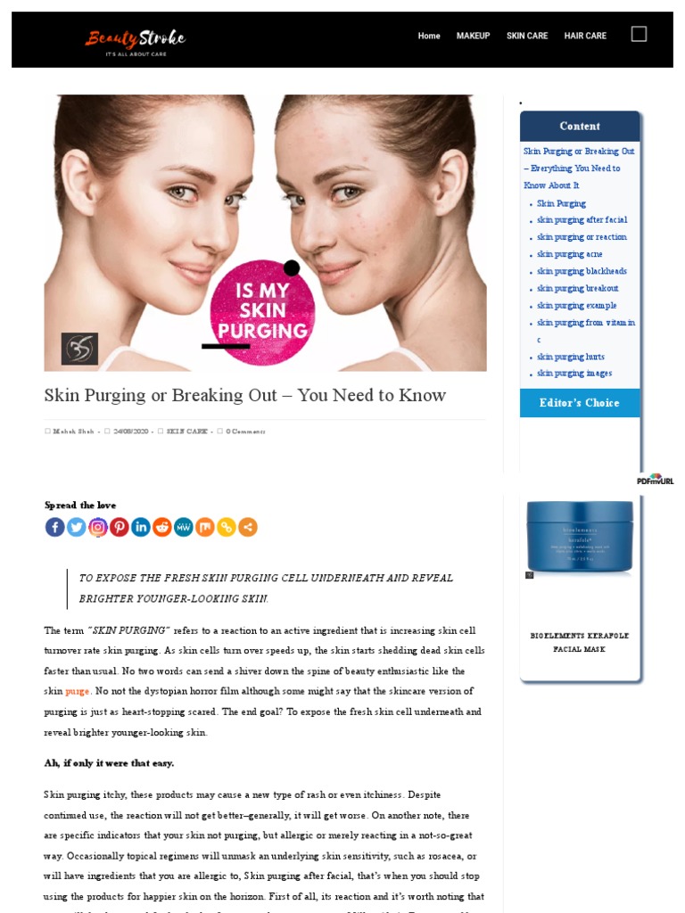 Skin Purging or Breaking Out - You Need To Know | PDF | Pimple ...