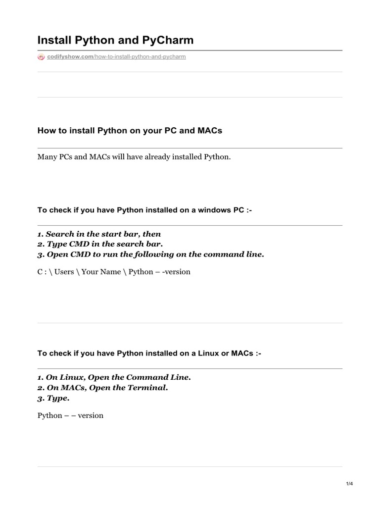 Install Python and PyCharm | PDF | Integrated Development Environment ... Install Python and PyCharm | PDF | Integrated Development Environment ...