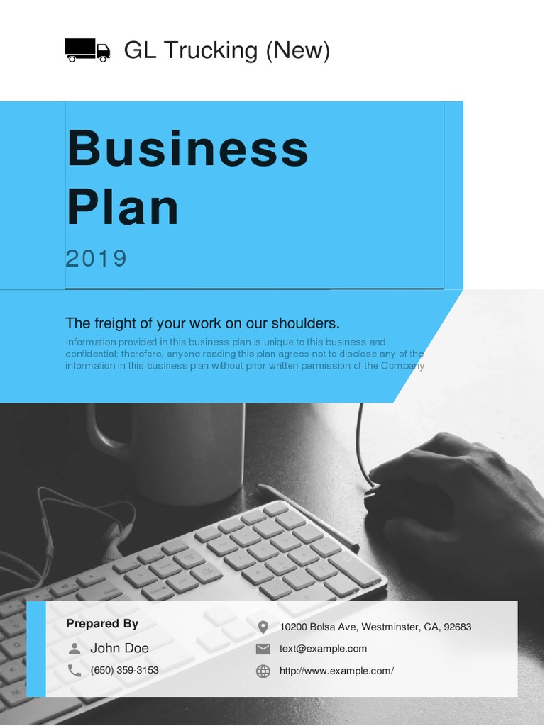 GL Trucking Business Plan Overview | PDF | Expense | Cash Flow Statement