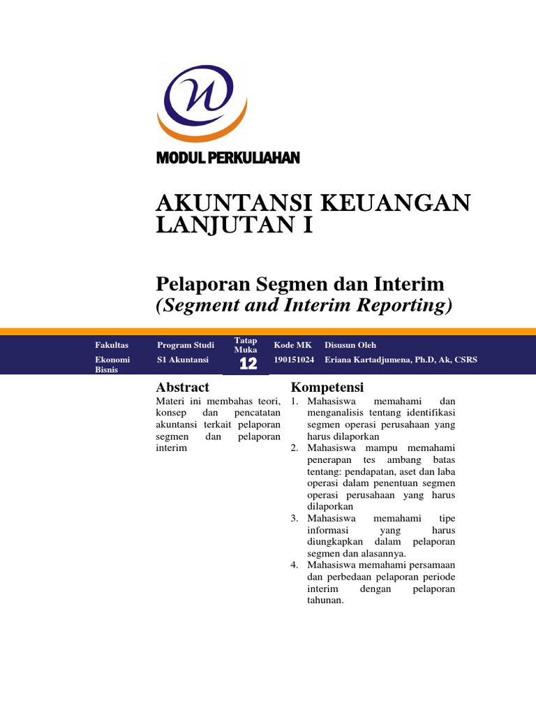 Pelaporan Segmen dan Interim Akuntansi | PDF | Bisnis | Teknologi ...