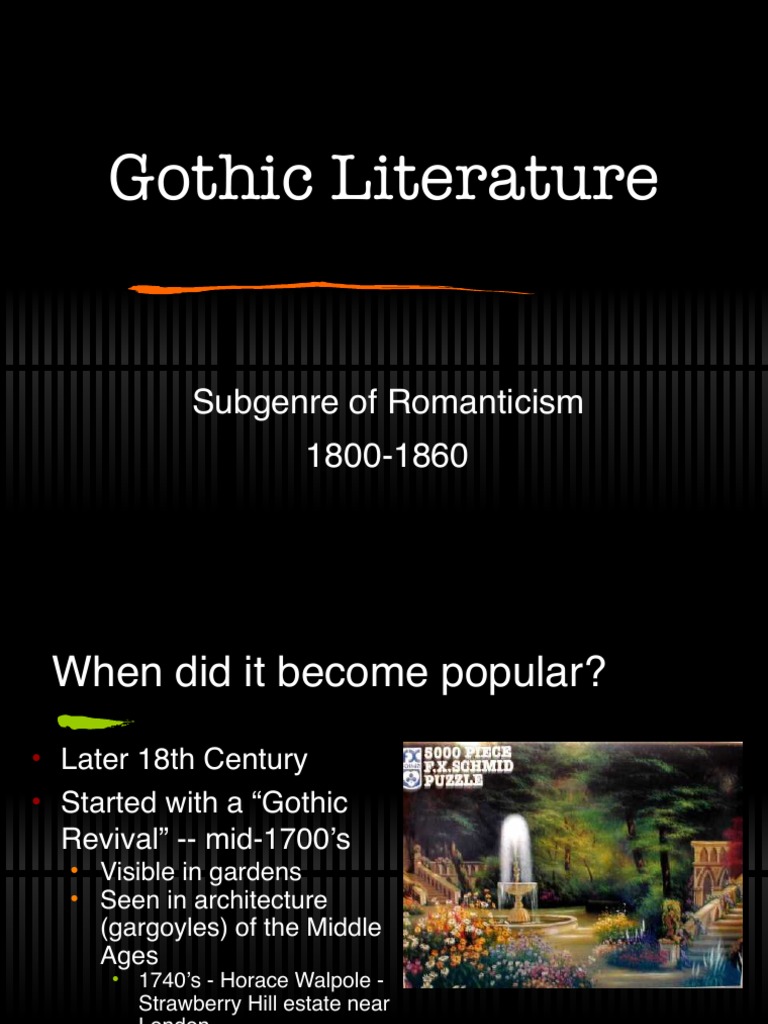 Gothic Literature: Subgenre of Romanticism 1800-1860 | PDF | Gothic ...