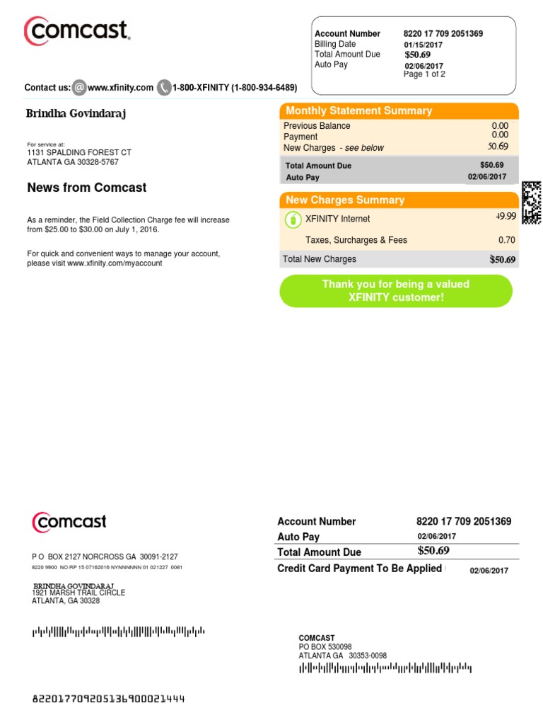 News From Comcast: Chennai Govindaraj | PDF | Fee | Payments