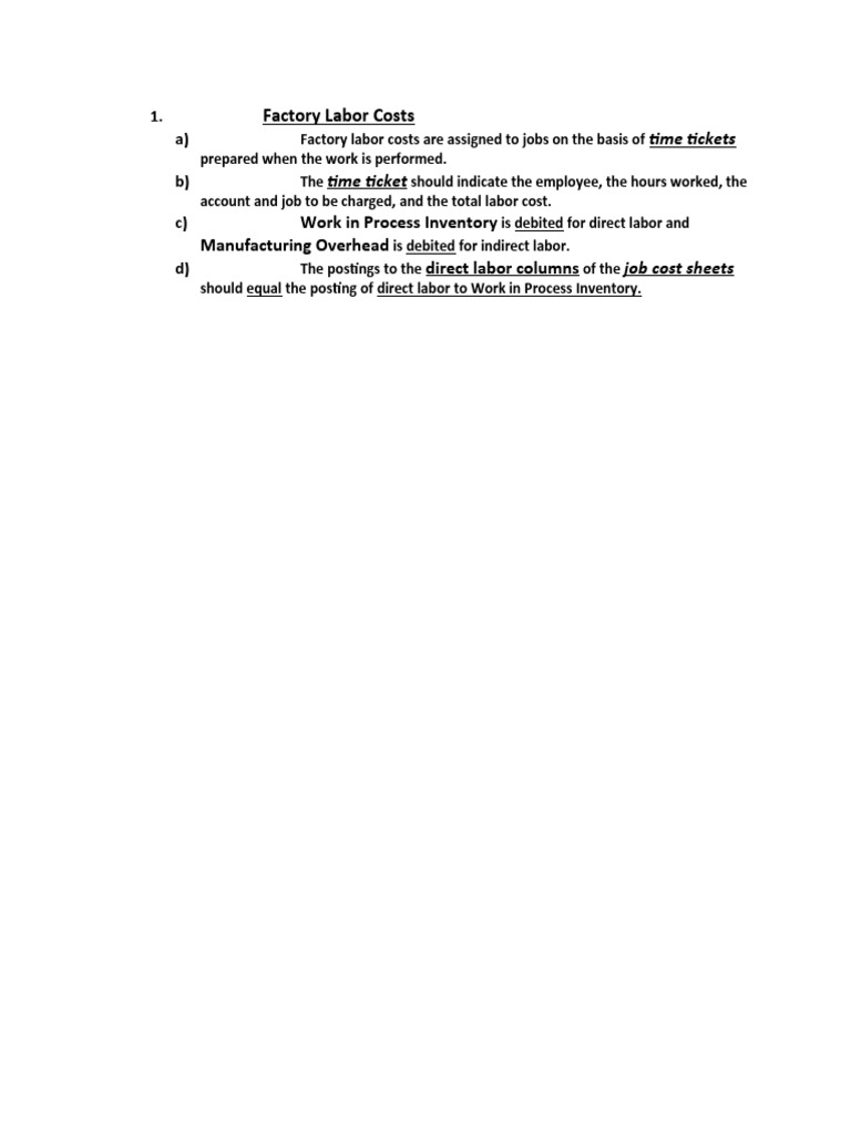 Factory Labor Costs | PDF