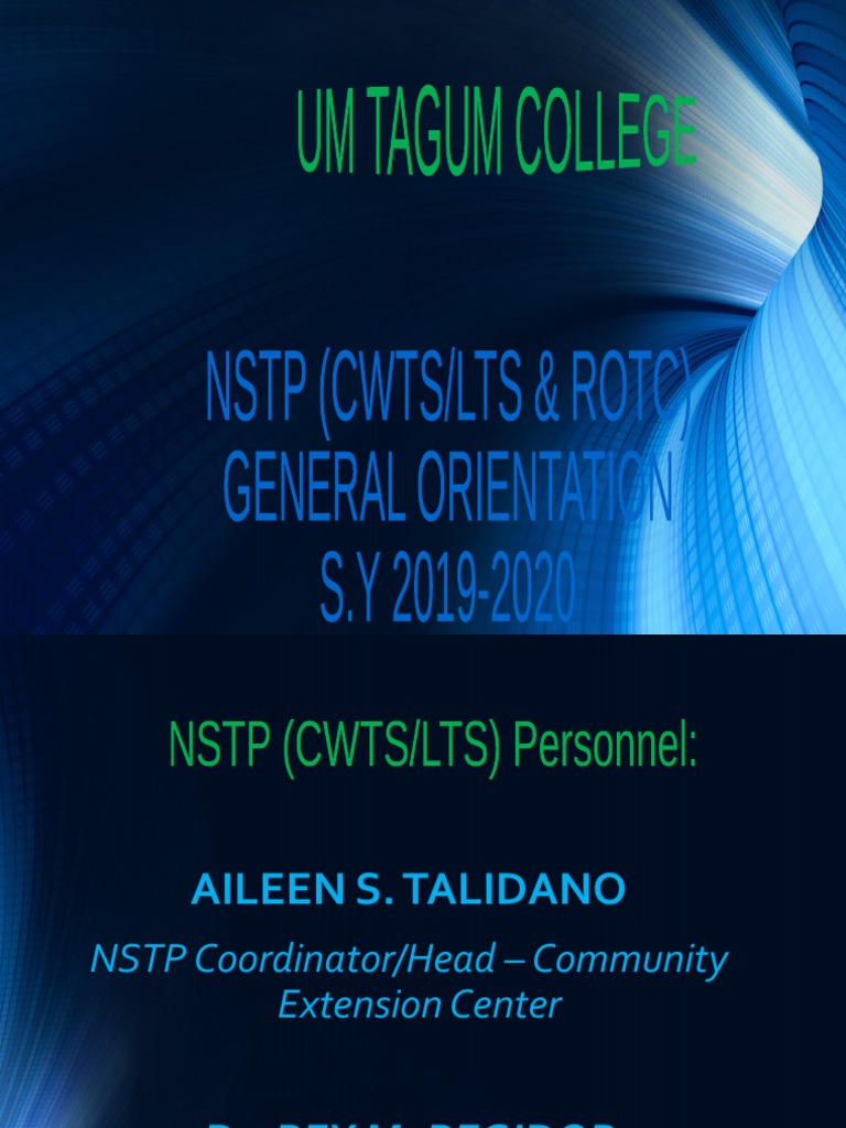 NSTP 1 Lesson 1 Orientation SY. 2020 2021 | PDF | Cadet | Reserve ...