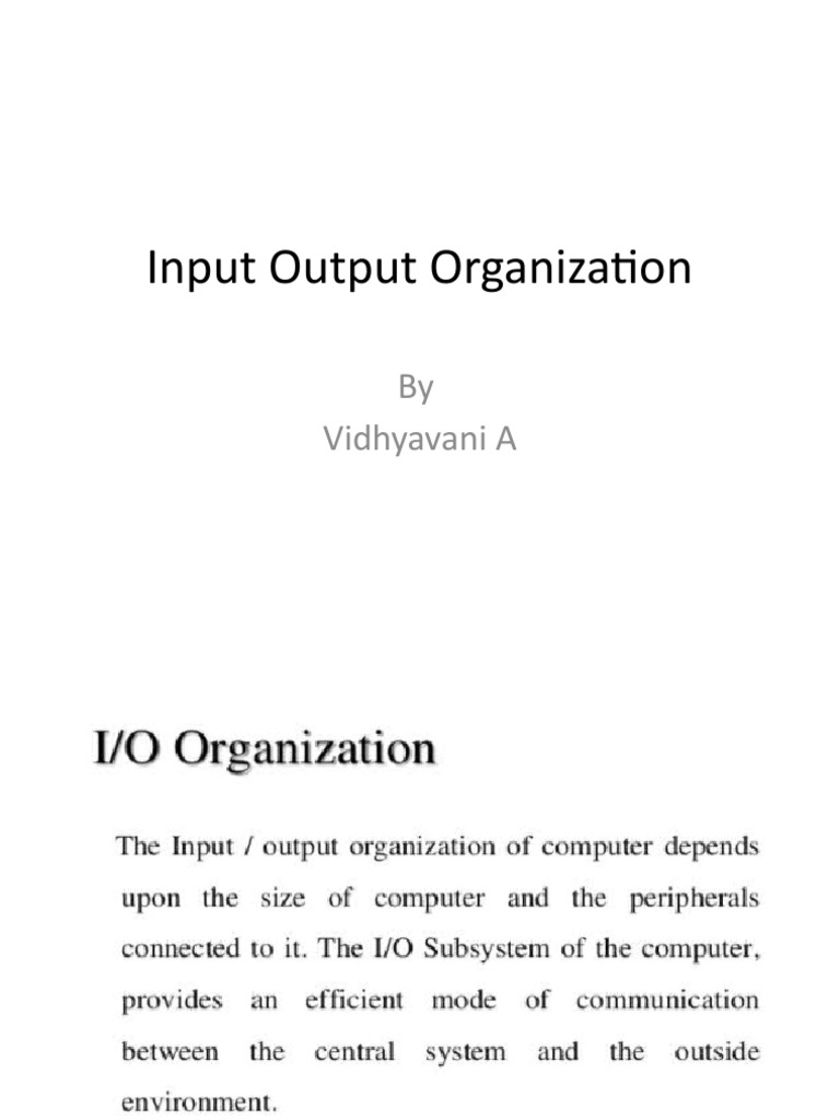 Input Output Organization | PDF Input Output Organization | PDF