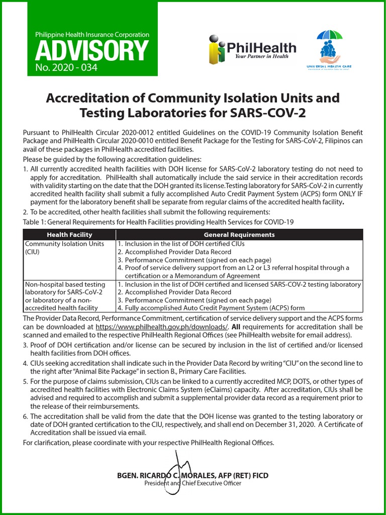 PhilHealth Accreditation for COVID-19 Facilities | PDF | Health ...