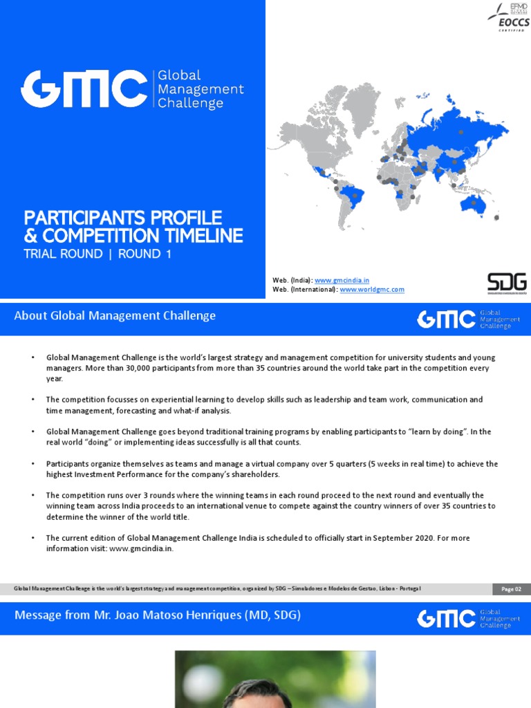 GMC India - Competition Timeline (Round 1) | PDF | Cognition | Business