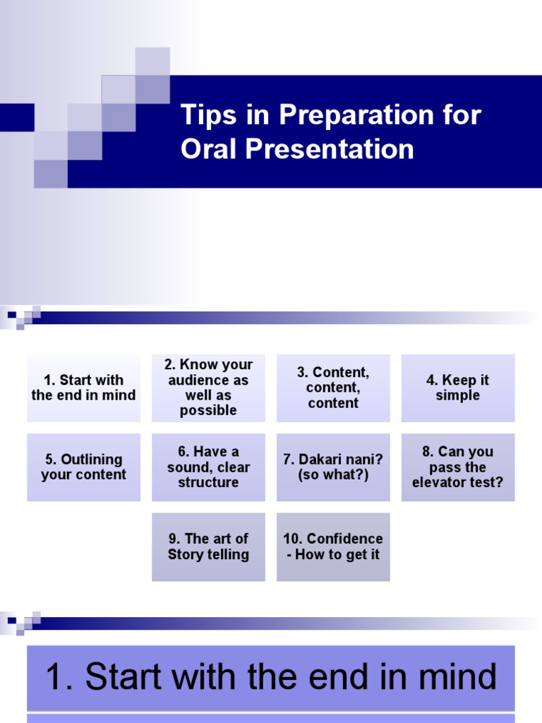 Effective Tips for Oral Presentations | PDF | Cognition