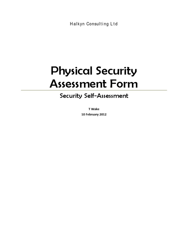 Physical Security Assessment Template | PDF | Physical Security | Business