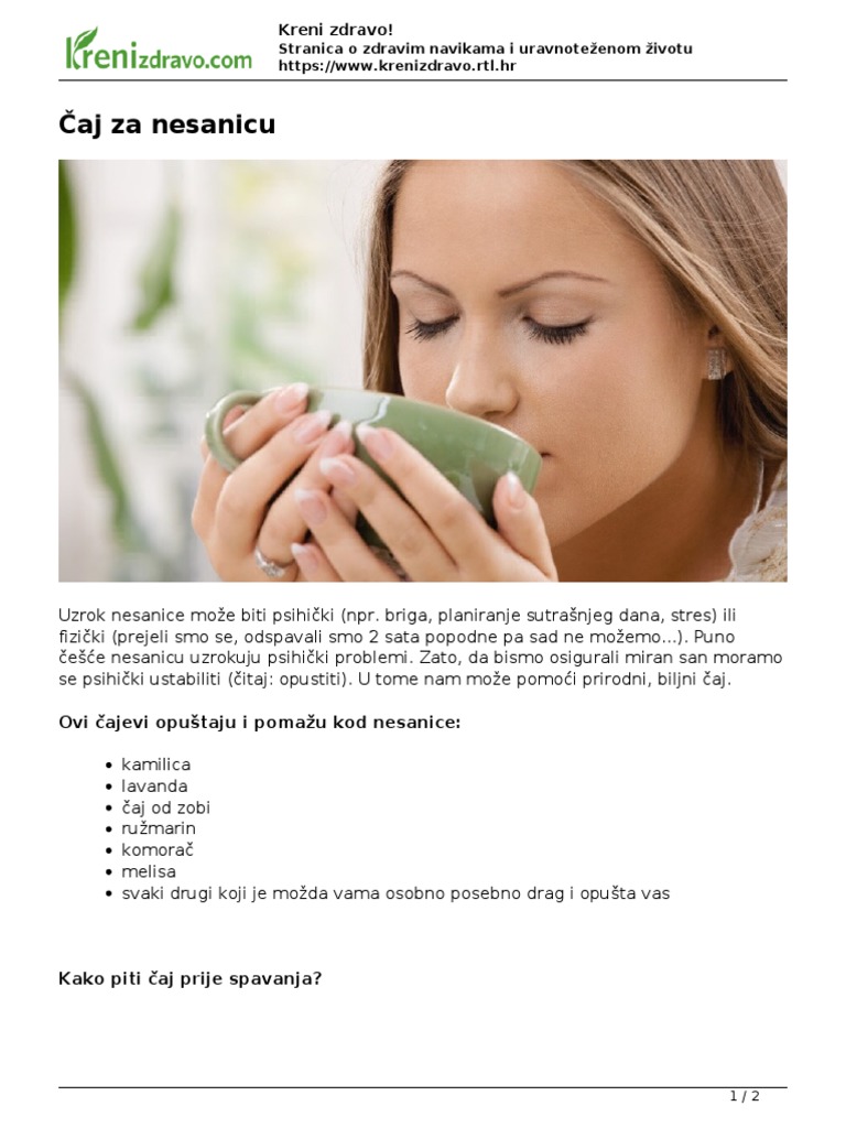 Caj Za Nesanicu PDF | PDF