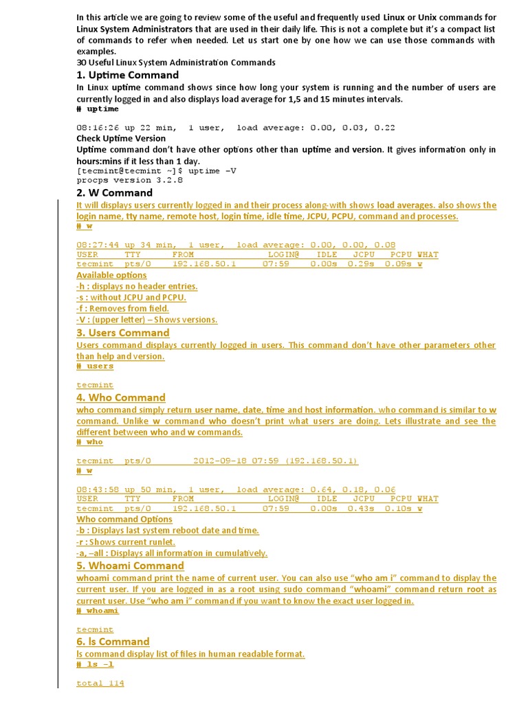 Uptime Command | PDF | File Transfer Protocol | Secure Shell