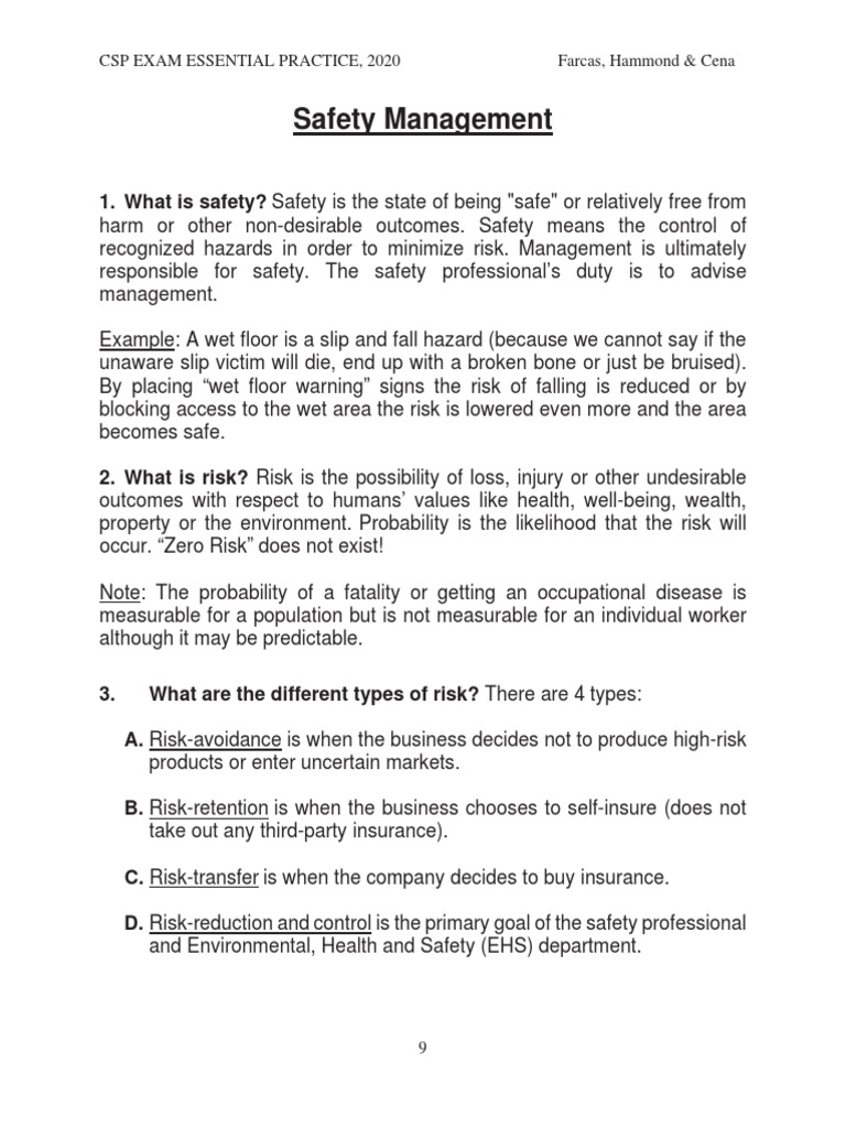 CSP Exam Essential Practice Questions 2020 Demo | PDF | Occupational ...