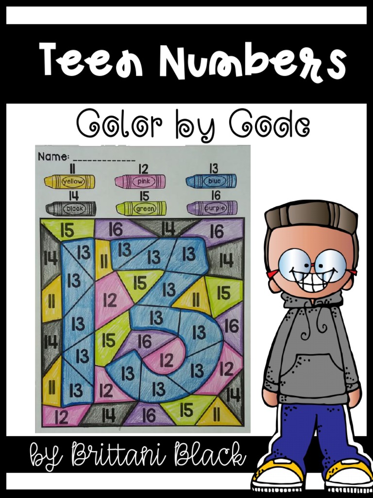 Color by Code: Teen Numbers | Download Free PDF | Qualia | Color