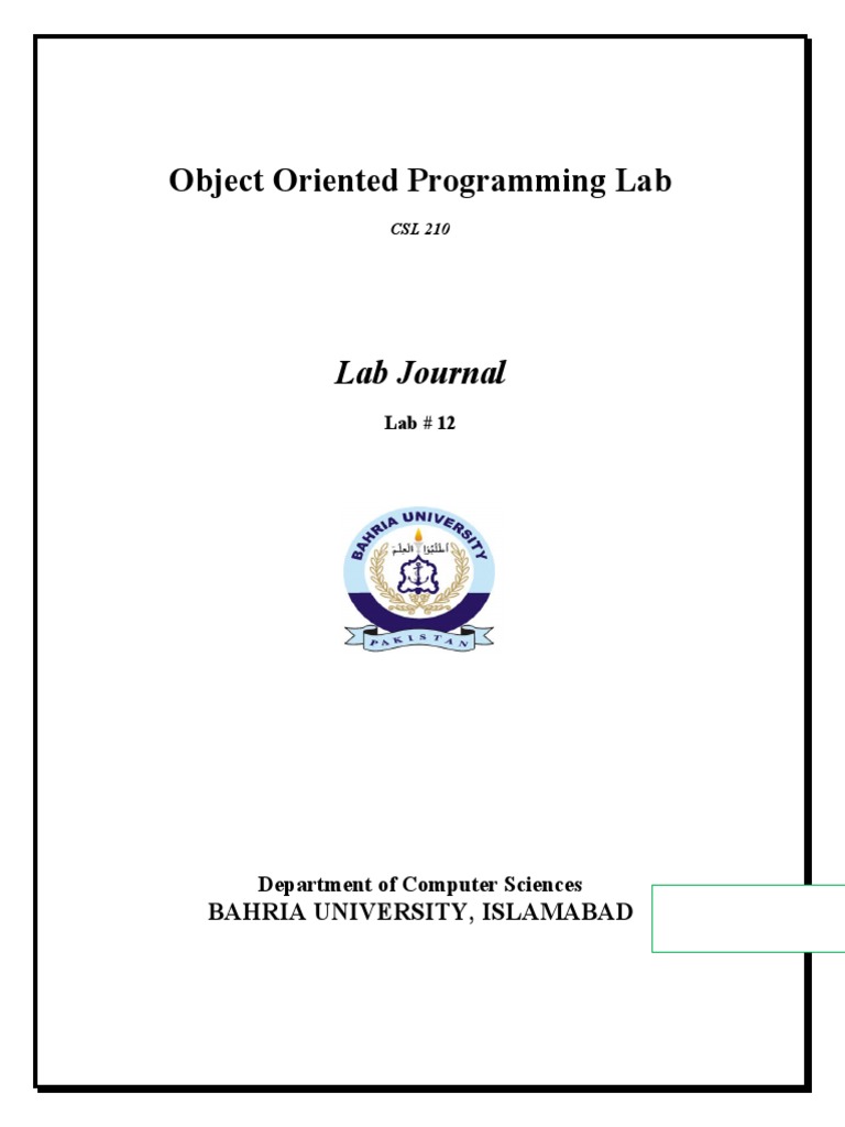 Object Oriented Programming Lab | PDF | Computers | Technology & Engineering