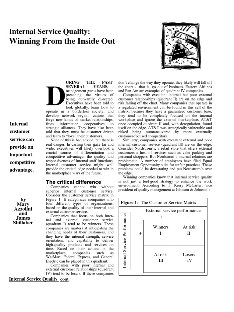 Winning From The Inside Out: Internal Service Quality | PDF | Strategic ...