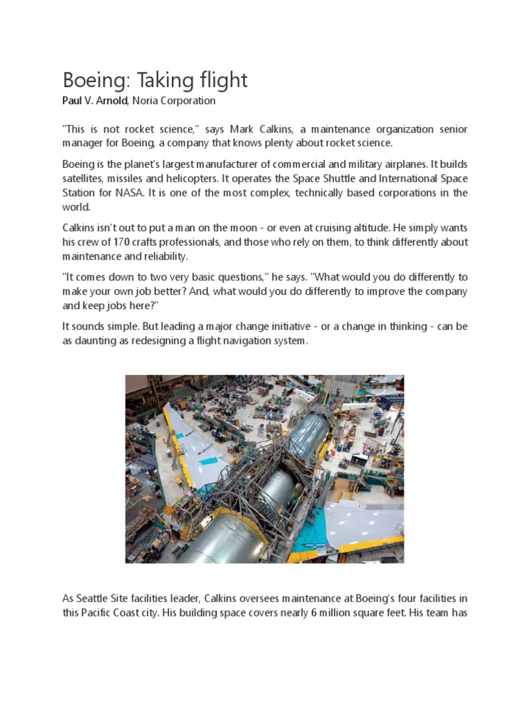 Boeing Taking The Flight | PDF | Lean Manufacturing | Boeing