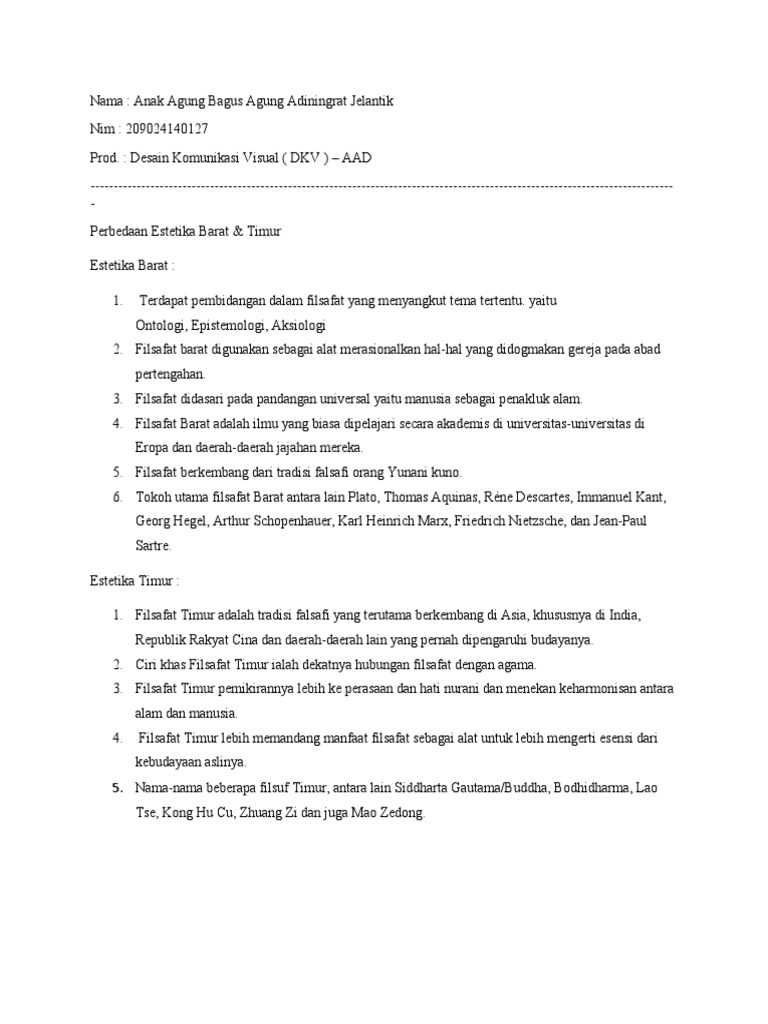 Estetika Barat vs Timur | PDF