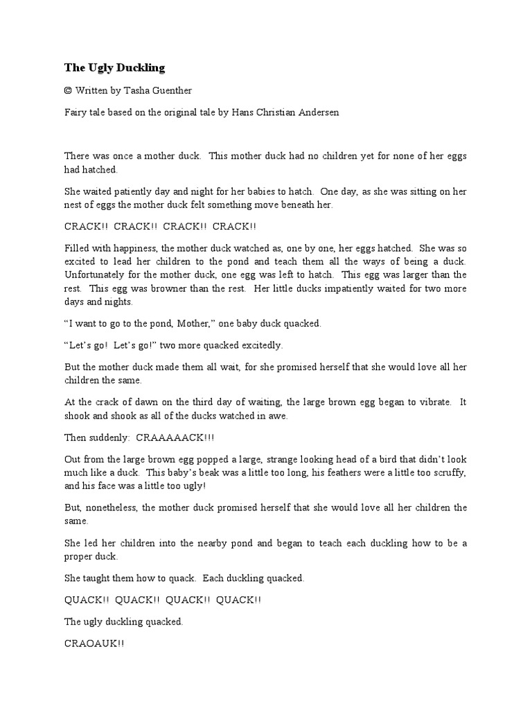 The Ugly Duckling | PDF | Duck | The Ugly Duckling