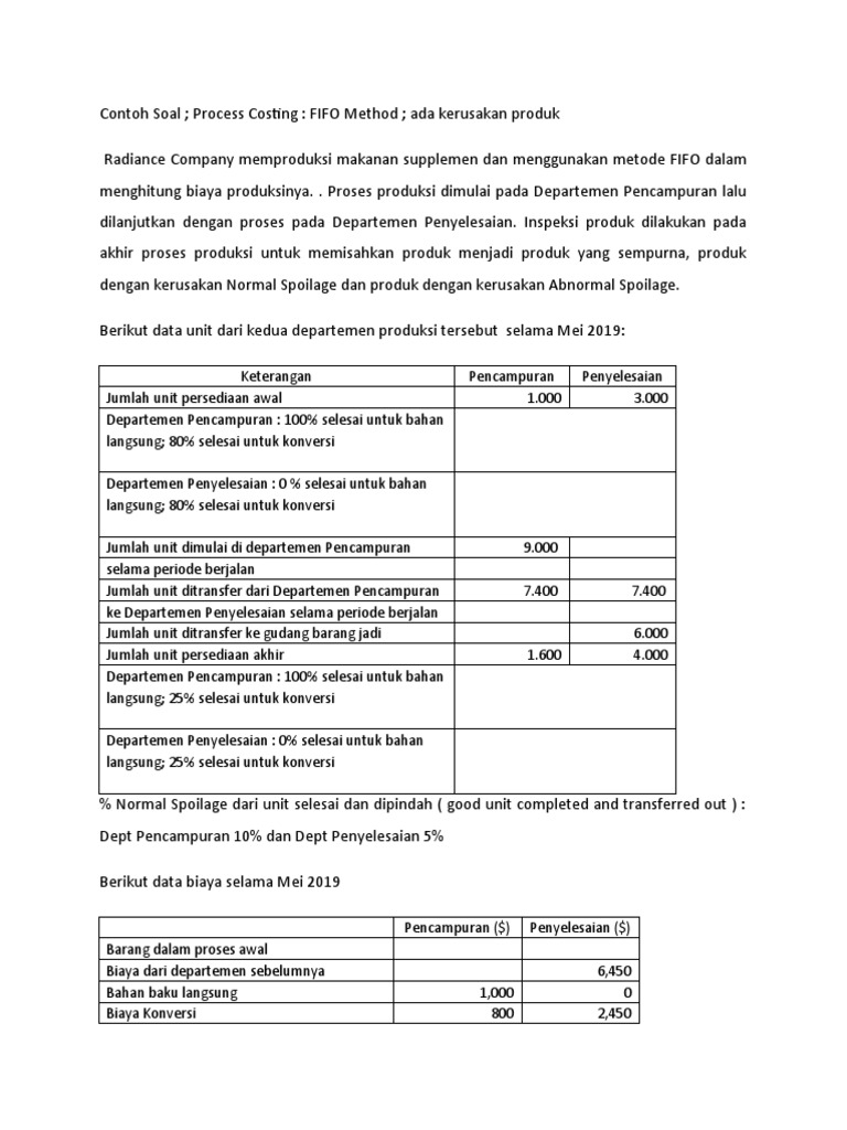 Book Ak Bi P-9 Contoh Soal PC FIFO With Spoilage | PDF