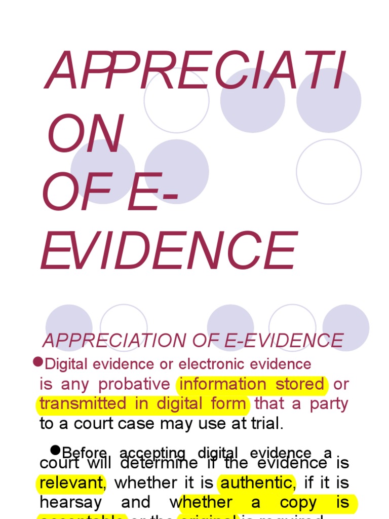 Unit V - Electronic Evidence | PDF | Justice | Crime & Violence