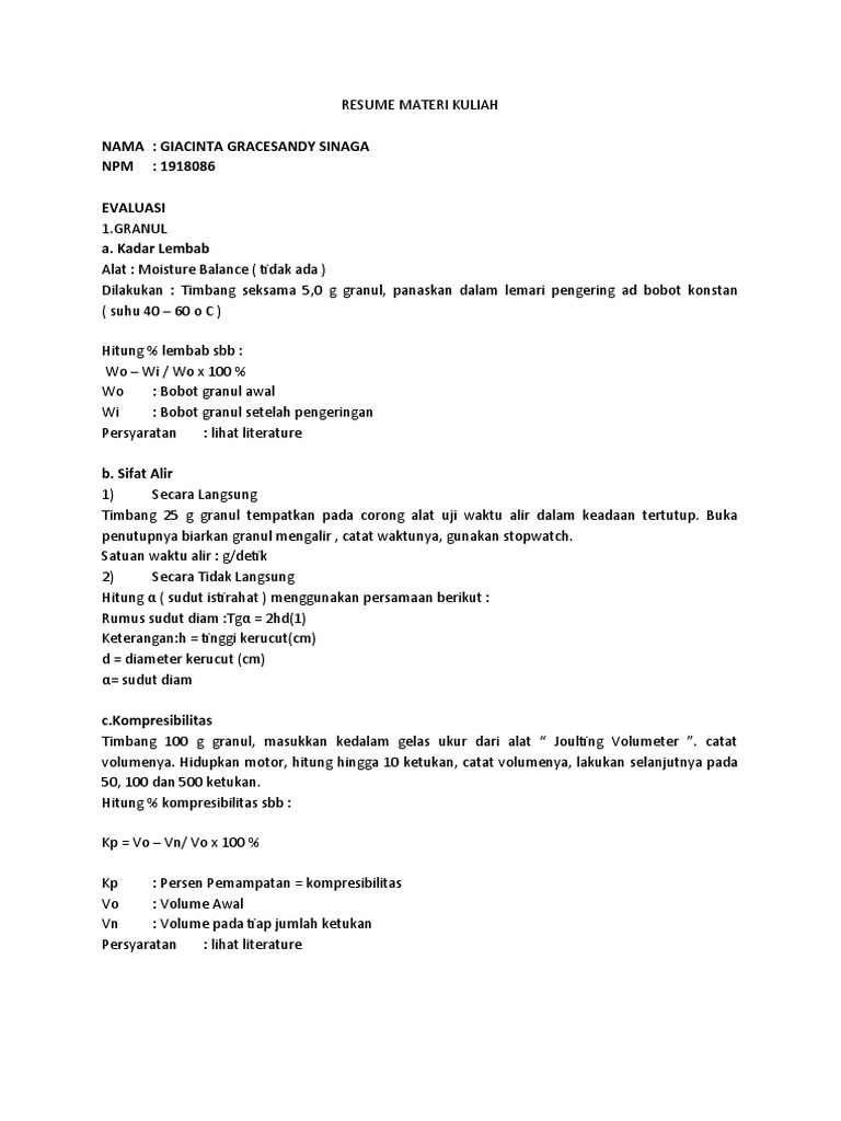 Resume Materi Kuliah | PDF