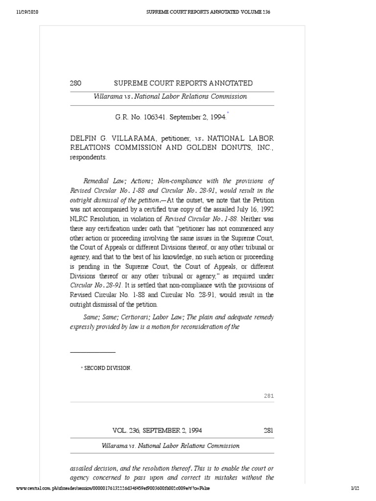 Villarama V NLRC | PDF | Certiorari | Lawsuit