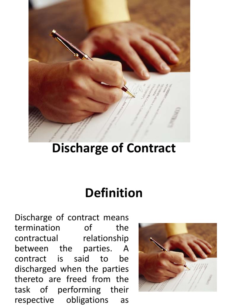 Discharge of Contract | PDF | Breach Of Contract | Legal Concepts