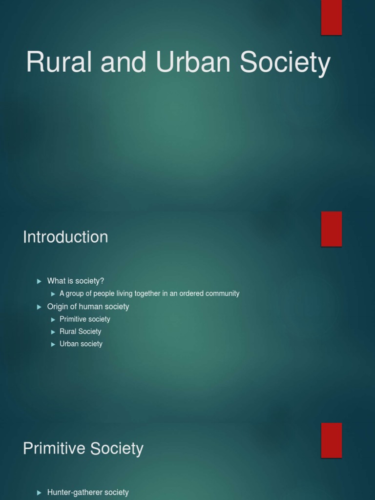 Rural and Urban Society | PDF