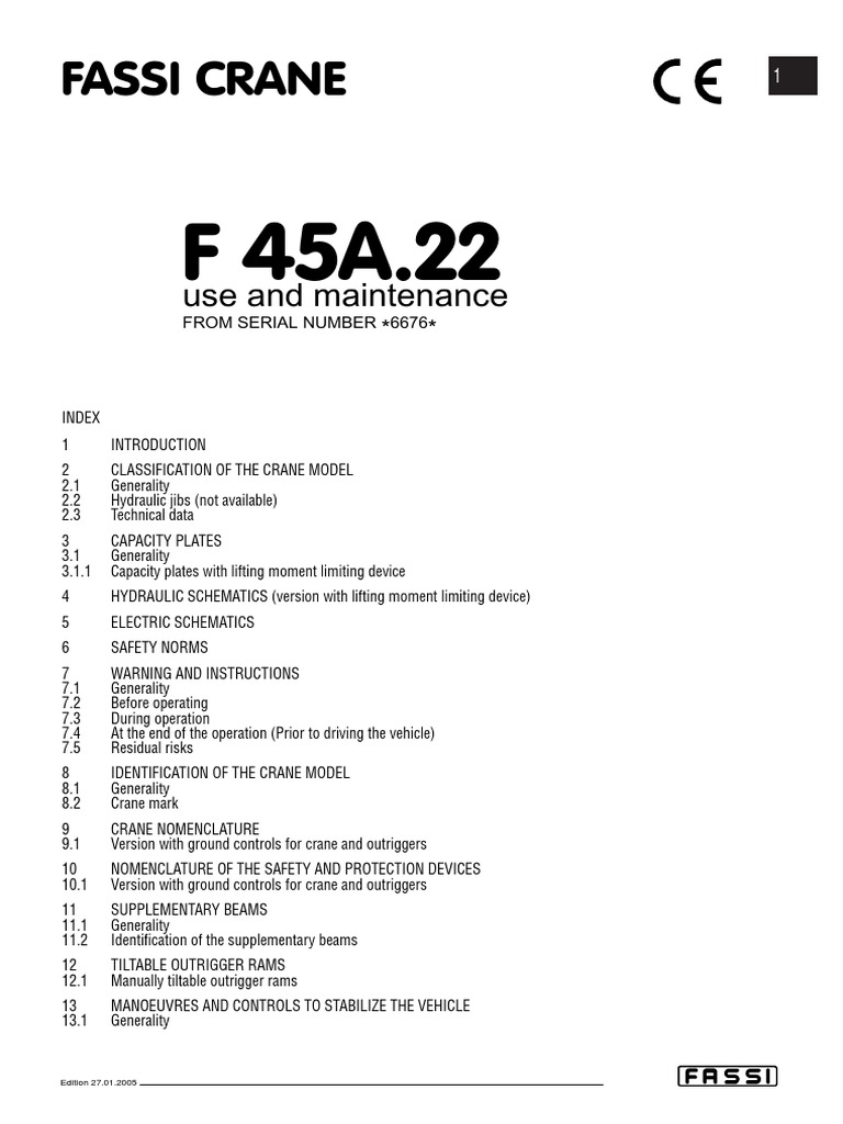 Fassi F45A.22 PDF | Download Free PDF | Crane (Machine) | Wound