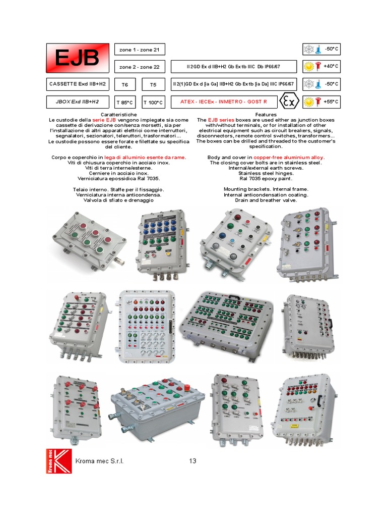 Jbox Exd Iib+H2: Atex - Iecex - Inmetro - Gost R | PDF | Switch | Equipment