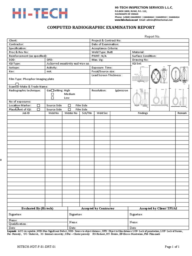 081computed Radiographic Examination Report | PDF | Electric Heating ...