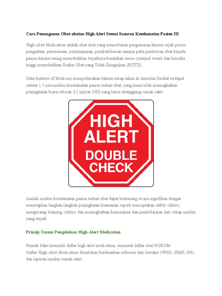 Obat High Alert | PDF